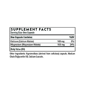 Thorne Calcium-Magnesium Malate - Gluten-Free Supplement with Magnesium & Calcium Supports Bone Health & Muscle Fatigue - 240 Capsules