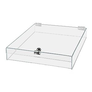 Premium Acrylic Eyewear and Jewelry Showcase with Keyed Lock 15" x 17" x 3" Acrylic Display Case Ideal for Sunglasses Jewelry and Collectibles Display by Marketing Holders