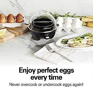 Hamilton Beach 3-in-1 Electric Hard Boiled Egg Cooker, Poacher & Omelet Maker, Holds 7, Black (25507)