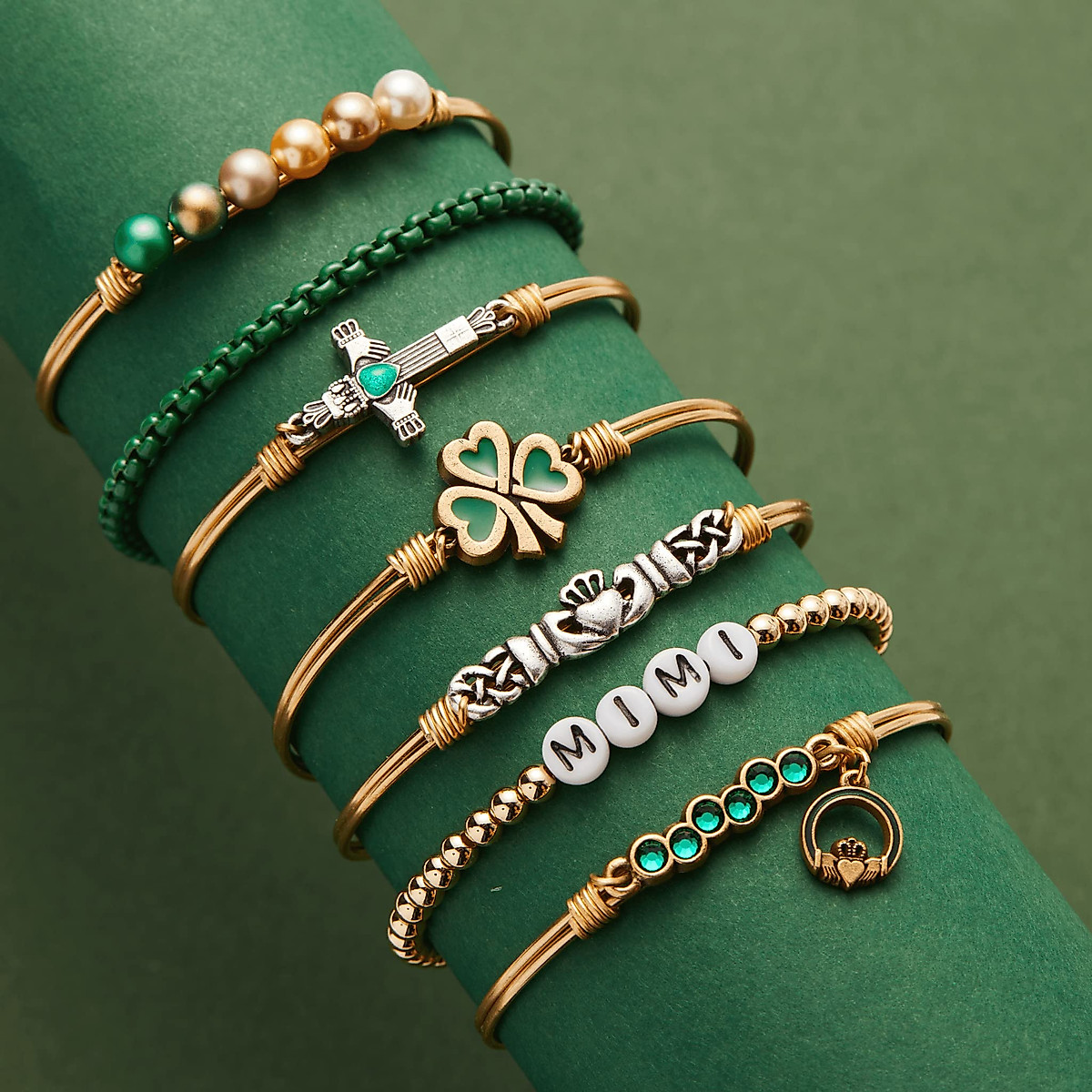 Luca + Danni Claddagh Bangle Bracelet, Irish Friendship Jewelry Gift for Women, Girls, Wear as Single or for Stacking (Silver, Regular)