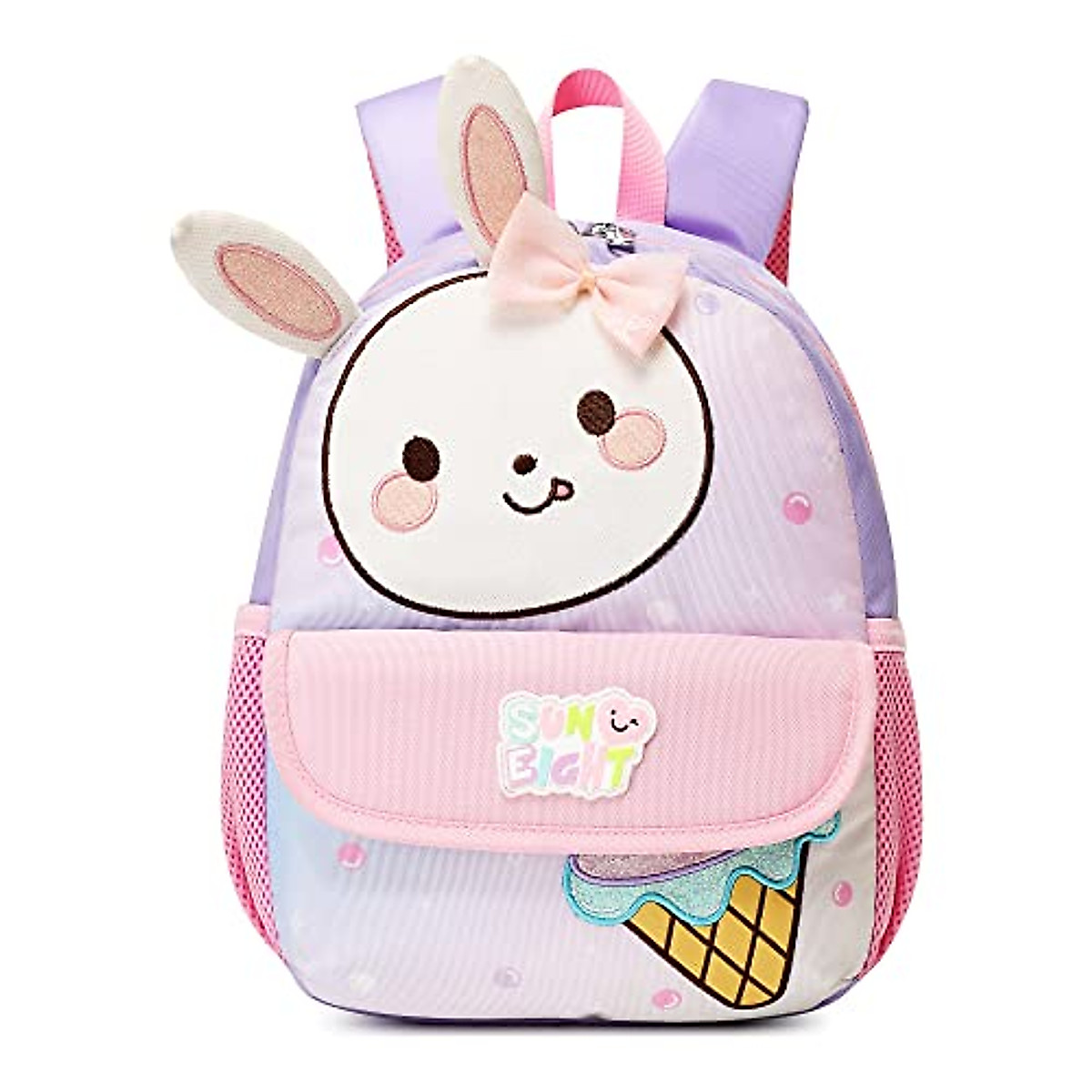 Reqinqin Cute Waterproof Toddler Backpack Girls for Boys 3D Animal Cartoon Rabbit Girls kids Bag for Baby Suitable for 1-5 Years Kids Backpack for Girls Travel（Little White Rabbit）