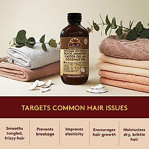 OKAY | Extra Dark 100% Natural Black Jamaican Castor Oil with Coconut Oil | For All Hair Textures & Skin Types | Grow Strong Healthy Hair - Moisturize & Revitalize Skin | 4 Oz