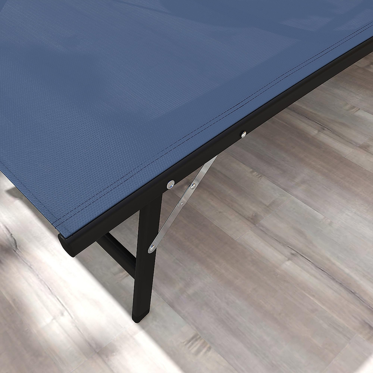 Outsunny Chaise Lounge Outdoor, 2 Piece Lounge Chair with Wheels, Tanning Chair with 5 Adjustable Positions for Patio, Beach, Yard, Pool, Dark Blue