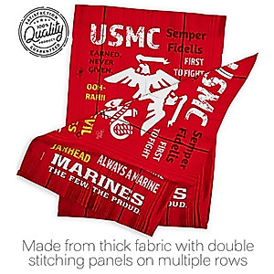 Breeze Decor USMC Garden Flag Set Mailbox Hanger Armed Forces Marine Corps Semper Fi United State American Military Veteran Retire Official House Banner Small Yard Gift Double-Sided, Made in USA