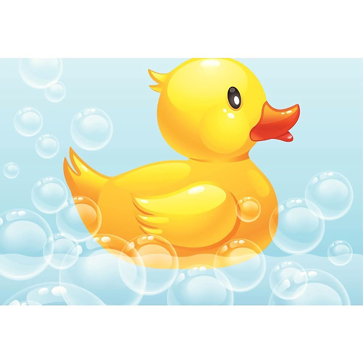 DORCEV 7x5ft Yellow Swimming Duck Backdrop Bubble Rubber Duck Sweet Baby Shower Blue Background for Photography Newborn Infant Kids Birthday Party Banner Decoration Vinyl Studio Props Wallpaper