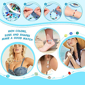 cridoz 1710 Pieces Crystal Glass Beads for Jewelry Making and Crafts, Colorful Beads for Bracelets, DIY Crafts and Home Ornaments