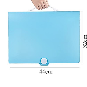 MH4D A3 Plastic Art Portfolio Bag, Large Waterproof Folder Document Organizer with 30 Pags Clear Pocket Protectors Handle, Artwork Report Sheet Letter Poster Storage Bag for School Office