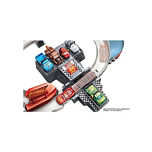 Disney Pixar Cars Rusteze Double Circuit Speedway Playset Test Track Set For Drift, Race and Crash Competitions, With Lightning McQueen Vehicle, Kids Birthday Gift For Ages 4 Years and Older