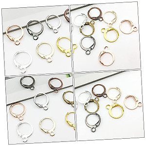 VILLCASE 200 pcs Round French Earhooks Lever Back Dangle Ear Wire Earring Making Parts French Earring Hooks Ear Decor Jump Hook Earrings Ear Open Plating Alloy Elasticity Women's Split Ring