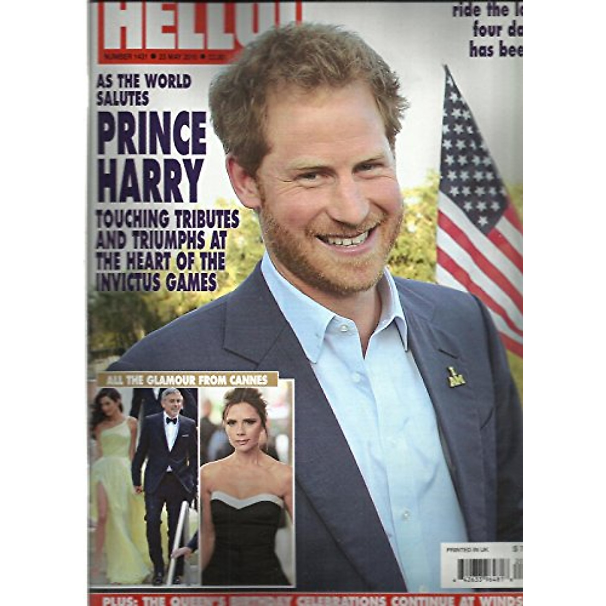 HELLO ! MAY, 23rd 2016 NO. 1431 (AS RGE WORLD SALUTES PRINCE) PRINTED IN UK