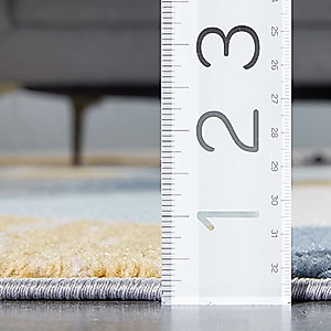 Well Woven Everleigh Honeycomb Hexagon Geometric Blue, Mustard Gold, Grey Area Rug 8x11 (7'10" x 9'10")