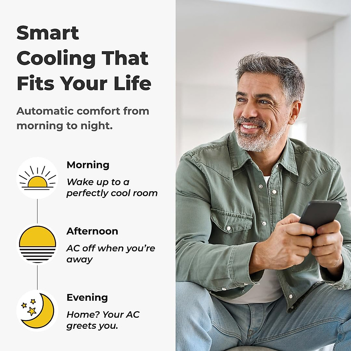 Sensibo Sky, Smart Home Air Conditioner System - Quick & Easy Installation. Maintains Comfort with Energy Efficient App - Automatic On/Off. Wifi, Google, Alexa and Siri. (White)