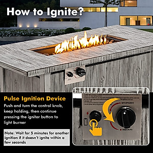 Giantex Outdoor Fire Pit Table - 43 Inch Propane Fire Pit, 50,000 BTU Gas Fire Table with Removable Metal Lid, Hideaway Tank Storage, Waterproof Cover, Lava Rocks, CSA Certificated Patio Firepit, Gray