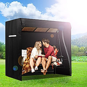 Outdoor Swing Cover 3 Triple Seater Waterproof Hammock Cover Garden Swing Cover for Outdoor Furniture Glider Chair Cover Patio Swing Covers UV Resistant Swing Canopy Cover All Weather Protection