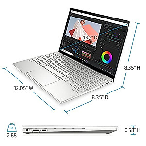 HP Envy 13 2021 Flagship Business Laptop 13.3" FHD IPS 100% sRGB Display 11th Gen Intel Quad-Core i5-1135G7 (Beats i7-1065G7) 8GB RAM 256GB SSD Backlit KB Fingerprint Win10 Silver + HDMI Cable