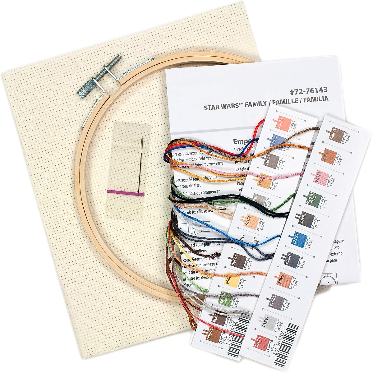 Dimensions 72-76143 Star Wars Family Counted Cross Stitch Kit, 14 Ivory Aida, 6" Diameter