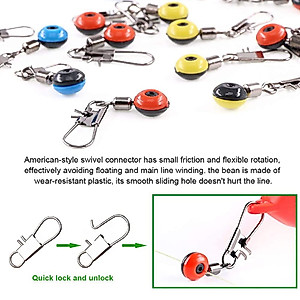 Tzou 100Pcs Fishing Line Sinker Slides Kit with Tackle Box, Fishing Rig Floats Swivel Snap Clip Connector for Fishing