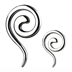 Body Accentz™ Earrings Rings 316L Surgical Steel Swirl Twist Tapers - Sold as a Pair 10G