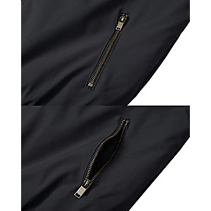 KEFITEVD Men's Bomber Jacket Windproof Quilted Jacket Winter Casual Sportswear Jacket Black Jacket for Men Windbreaker Jackets Men