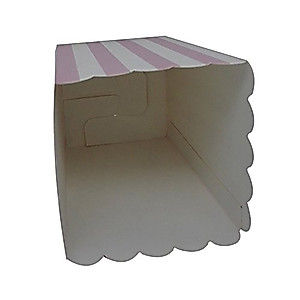 NUIBY Popcorn Boxes, Pink Trio (36 Pack) Polka Dot, Chevron, Stripe Treat Boxes - Small Movie Theater Popcorn Paper Bags for Dessert Tables & Wedding Favors