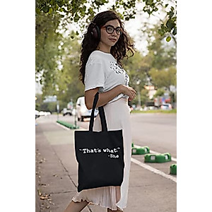 Pop Threads Thats What She Said Office Coworker Gift Funny Black 15x15 inches Large Canvas Tote Bag