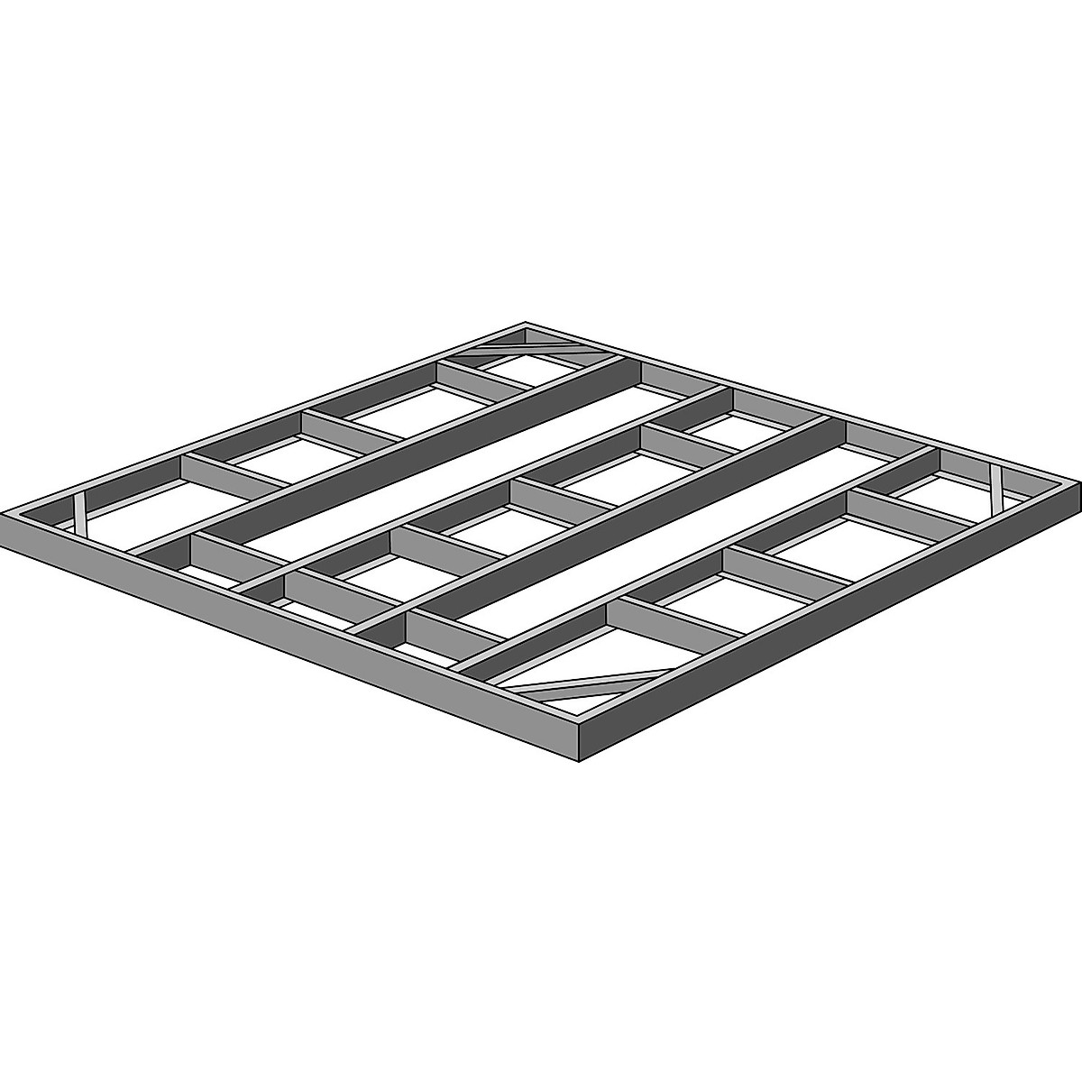 Arrow Shed FDN477 4X7 & 6X5 Floor Base kit, 56"X73", Silver