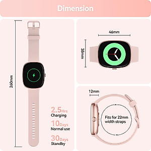 anyloop Fitness Tracker Watch with 24/7 Heart Rate Blood Oxygen Monitor, 1.69" Large Screen Activity Tracker with Pedometer, Sleep Monitor, Calories & Step Counter, Sports Smart Watch for Women Men