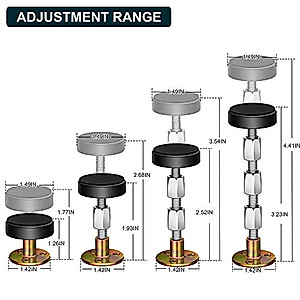 Krisler Adjustable Threaded Bed Frame Anti-Shake Tool, Headboard Stoppers, Bedside Headboards Prevent loosening Anti-Shake Fixer, Easy Install (30-112mm)