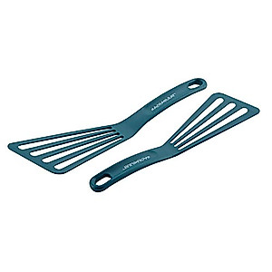 Rachael Ray Tools & Gadgets 2-Piece Nylon Turner Set, Marine Blue, 10" & 12" Spatula Set