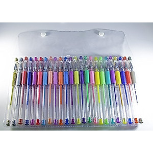 ArtQ Gel Pen Set of 24 Glitter/Neon/Metallic & Pastel Great Coloring | Draw Sketch Doodle Art | Personalize Greeting Cards | Fun Creative Gift