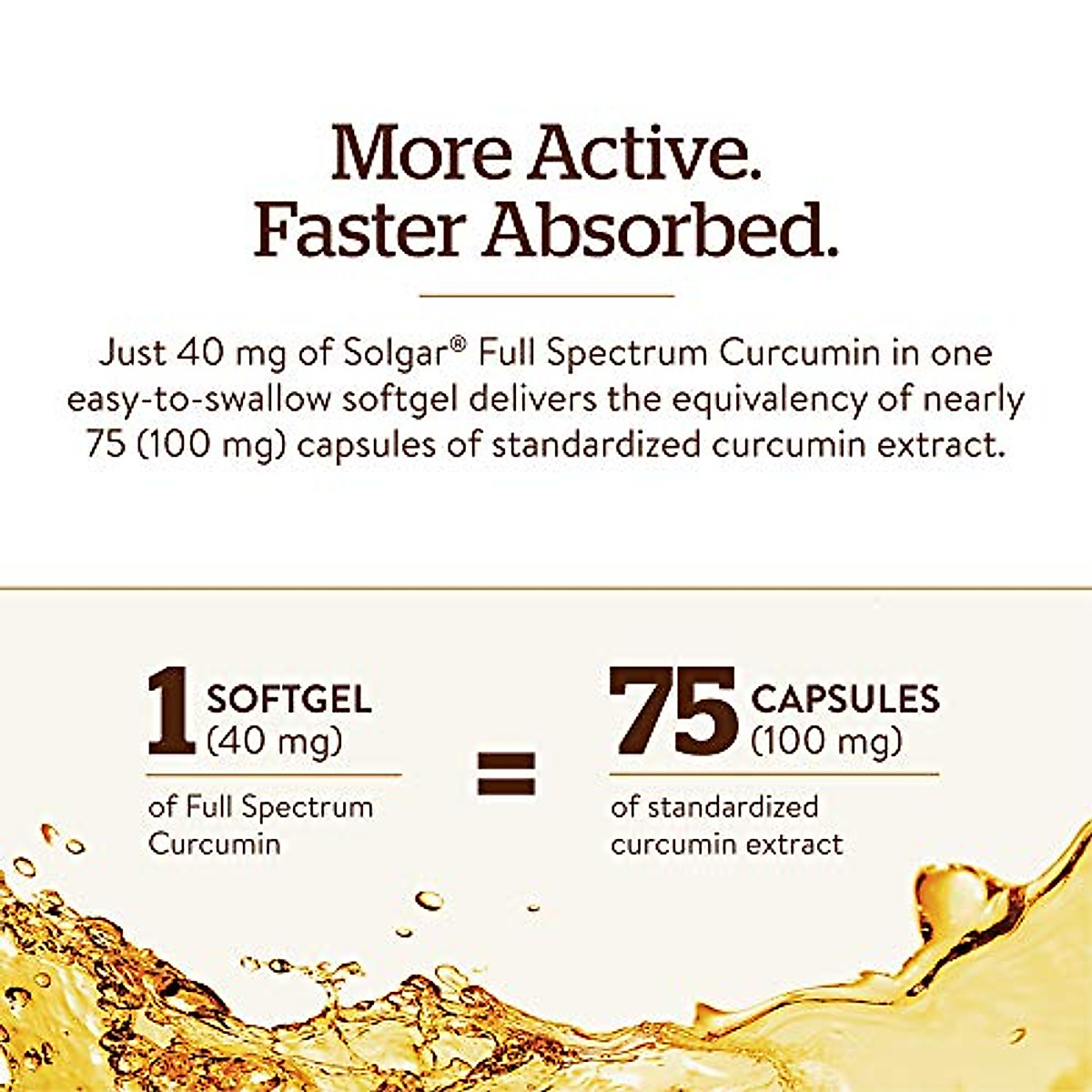 Solgar Full Spectrum Curcumin Liquid Extract, 105 Softgels - Faster Absorption - Brain, Joint & Immune Health - Long Lasting Support -Non GMO, Gluten Free, Dairy Free-105 Servings (Packaging may vary)