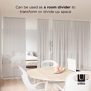 Umbra Anywhere Expandable Rod Curtain Rod and Room Divider (Metallic-Nickel)
