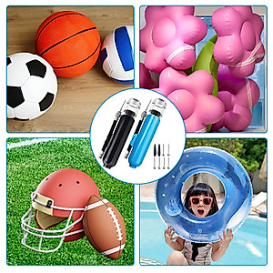 2PCS Ball Pumps with 5pcs Needles, Haploon Air Pump for Balls Portable Two-Way Quicker-Fill Hand Air Pump for Inflatables Soccer Basketball Volleyball Football Yoga Sport Balls Pool Floats Bike Tire