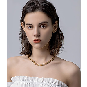 LILIE&WHITE Chunky Gold Chain Necklace For Women Cuban Link Chain Necklace For Men Fashion Necklace Costume Jewelry