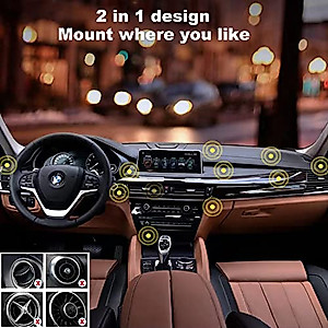 Vent and Dashboard Car Phone Socket Mount, Strong Socket Phone Holder, Dashboard Adapter Adhesive and Vent Clip,Adjustable 360°Rotation, Compatible with Most Pop GripNavigation, Fits All Smartphone