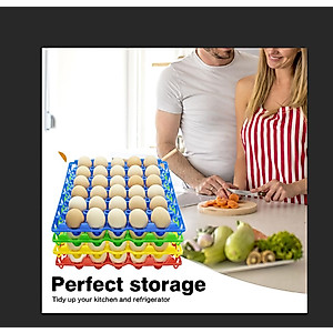 Ecjiuyi 8 Pack Bulk Egg Tray,Reusable Plastic Egg Holder,Durable Egg Cartons,Stackable 30-Egg Crates for Home Chicken Farmers Transportation Storing Sharing Selling Fresh Eggs