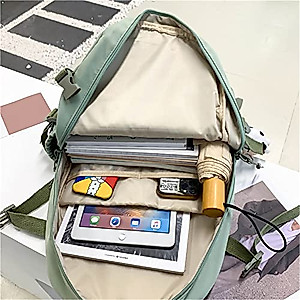 Stylifeo Kawaii Backpack with Cute Bear Plush Kawaii Pin Accessories Large Capacity Aesthetic School Bags Cute Bookbag for Girls Teen(Green)