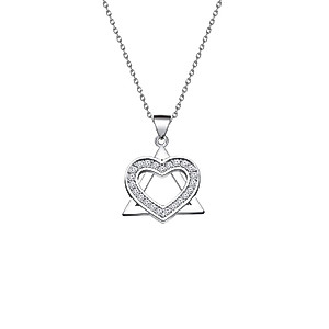 FEELMEM Adoption Jewelry Intertwined Heart and Triangle Adoption Symbol Charm Necklace Gotcha Day Adoption Gift