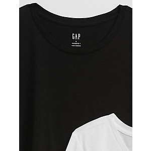 GAP Womens 2-Pack Crewneck Favorite Tee T-Shirt, True Black, Medium US
