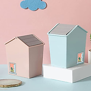 Cabilock 4pcs Desktop Trash can Small Rubbish can Waste Bin Rubbish Storage can Rubbish Container Cute Trash can Work Desk Decor car bin Waste Paper Bucket Office Waste Paper bin with Cover