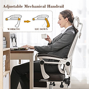 XUEGW Ergonomic Office Chair High Back Mesh Desk Chair with Lumbar Support and Adjustable Headrest Computer Gaming Chair Executive Swivel Chair for Home Office