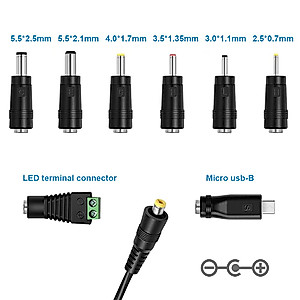 ZOZO 30W Universal AC Adapter with USB Port and 8 Tips, Adjustable Voltage 3V 4.5V 5V 6V 7.5V 9V 12V DC Power Supply for Household Electronics LED Strip Lights Phone Tablet Webcams Speakers USB Hubs