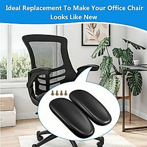 Office Chair Replacement Armrest Arm Pads Caps Fits Univeral 4" Mounting Hole with Mounting Hole Patterns Screws(1 Pair) Black