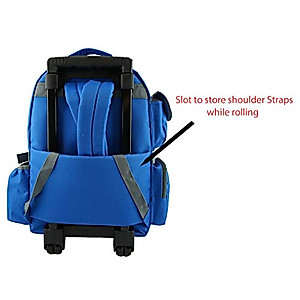 K-Cliffs Heavy Duty Rolling Backpack School Bookbag with Wheels Deluxe Wheeled Daypack