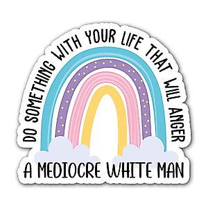 Do Something With Your Life Sticker, Feminist Stickers, Rainbow Stickers, Funny Stickers, Water Assistant Die-Cut Vinyl Decals for Laptop, Phone, Guitar, Water Bottles, Kindle Stickers