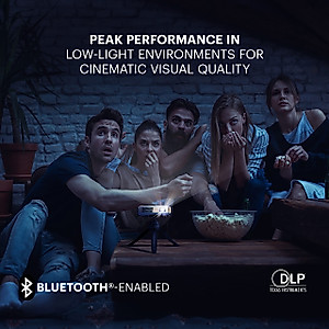 KODAK Luma 400 Portable HD Smart Projector | Wi-Fi, Bluetooth, HDMI & USB Compatible Mini Home Theater System Up to 150” | 720p Native Resolution (4K), 200 ansi Lumens | Tripod Included