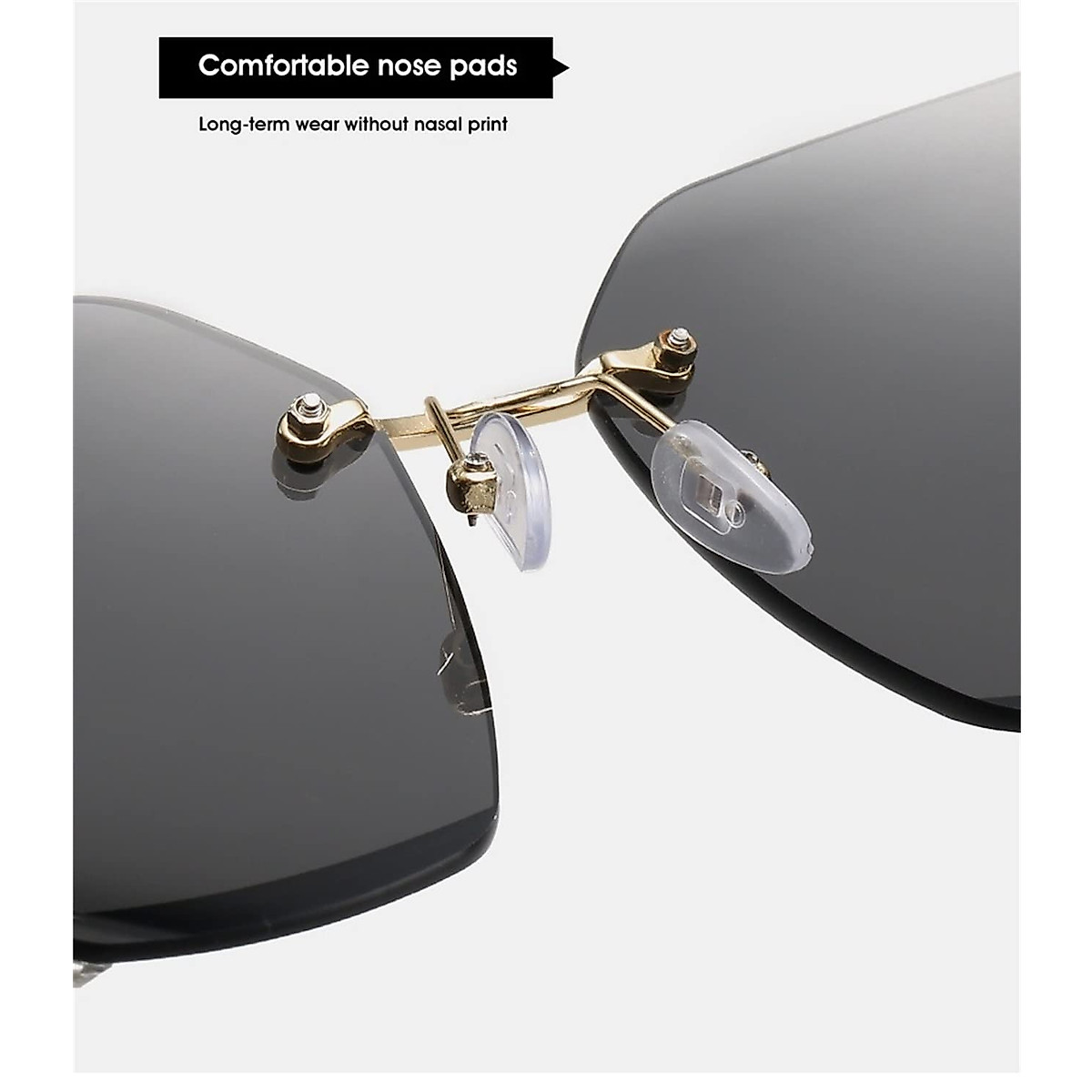 2023 New Woman Sunglasses for Beach Summer with Eyeglass Cases, Sunglasses Womens Trendy, Fashion Woman Rimless Sun Glasses for Beach Summer Outdoor, Anti Glare 100% Sunglasses to Protect Eyes