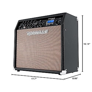 Rockville G-AMP 40 Guitar Amplifier 10" Speaker/Bluetooth/Mic in/USB/Footswitch,Black
