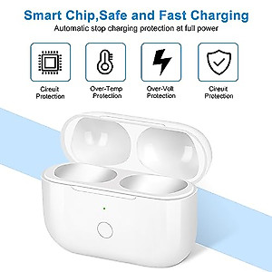 Wireless Charging Case Replacement Compatible with AirPods Pro, AirPods Pro Charger Case with Pairing Sync Button, no AirPods Pro, White