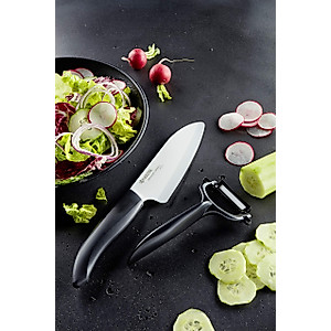 Kyocera Revolution Kitchen Ceramic Knife Set, 5.5 INCH, 3 INCH, black/white
